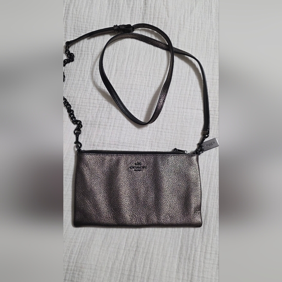 Coach | Bags | Coach Metallic Leather Kylie Small Crossbody Purse ...
